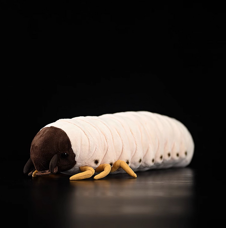 PlushGrub – Soft Stuffed White Larva Toy