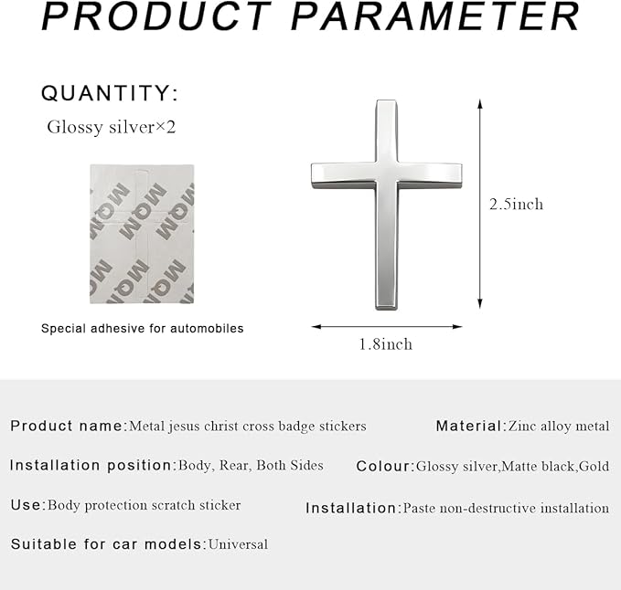 FaithMark – Metal Jesus Cross Stickers