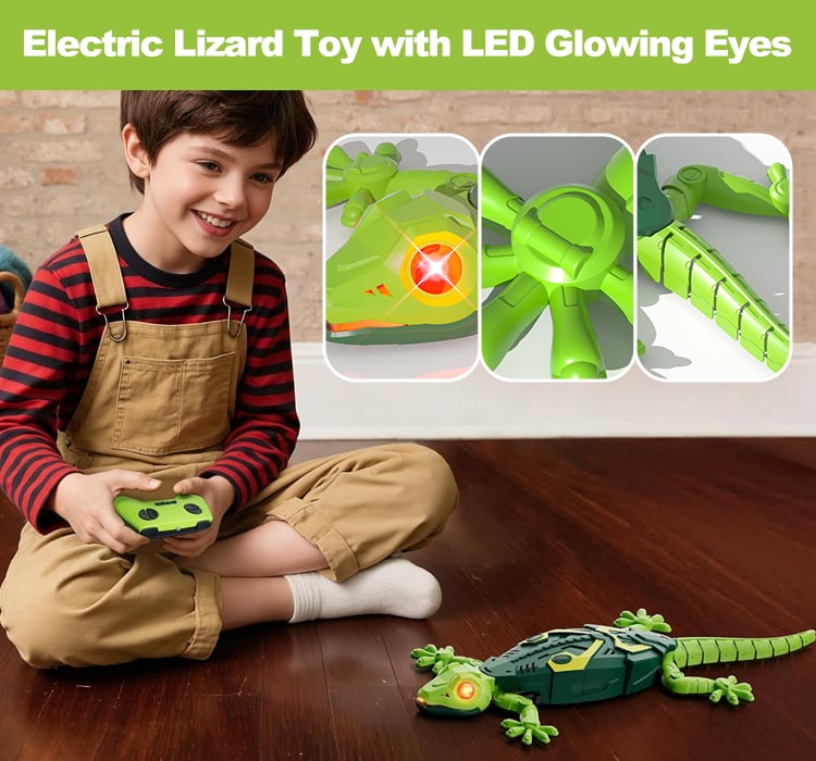 Electric Lizard Toy with LED Glowing Eyes