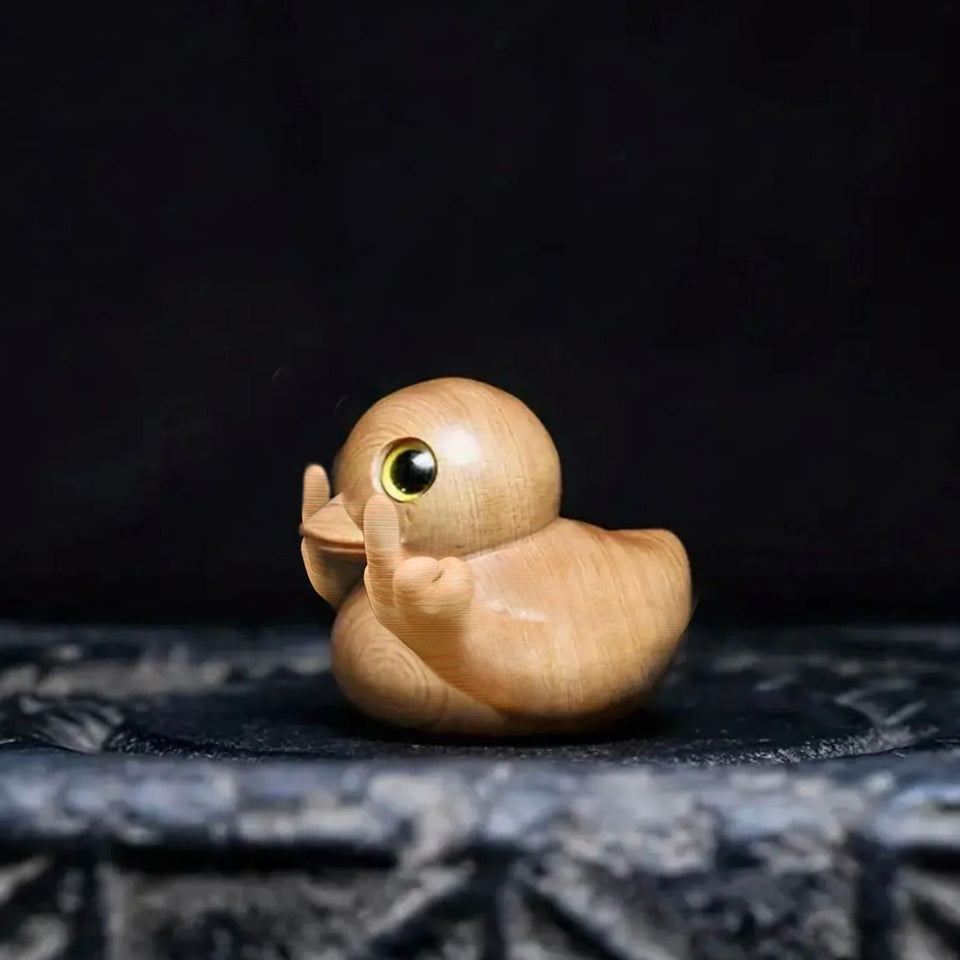 💥Last Day Promotion 50% OFF🔥- 🦆Handmade Middle Finger Wooden Duck🎁